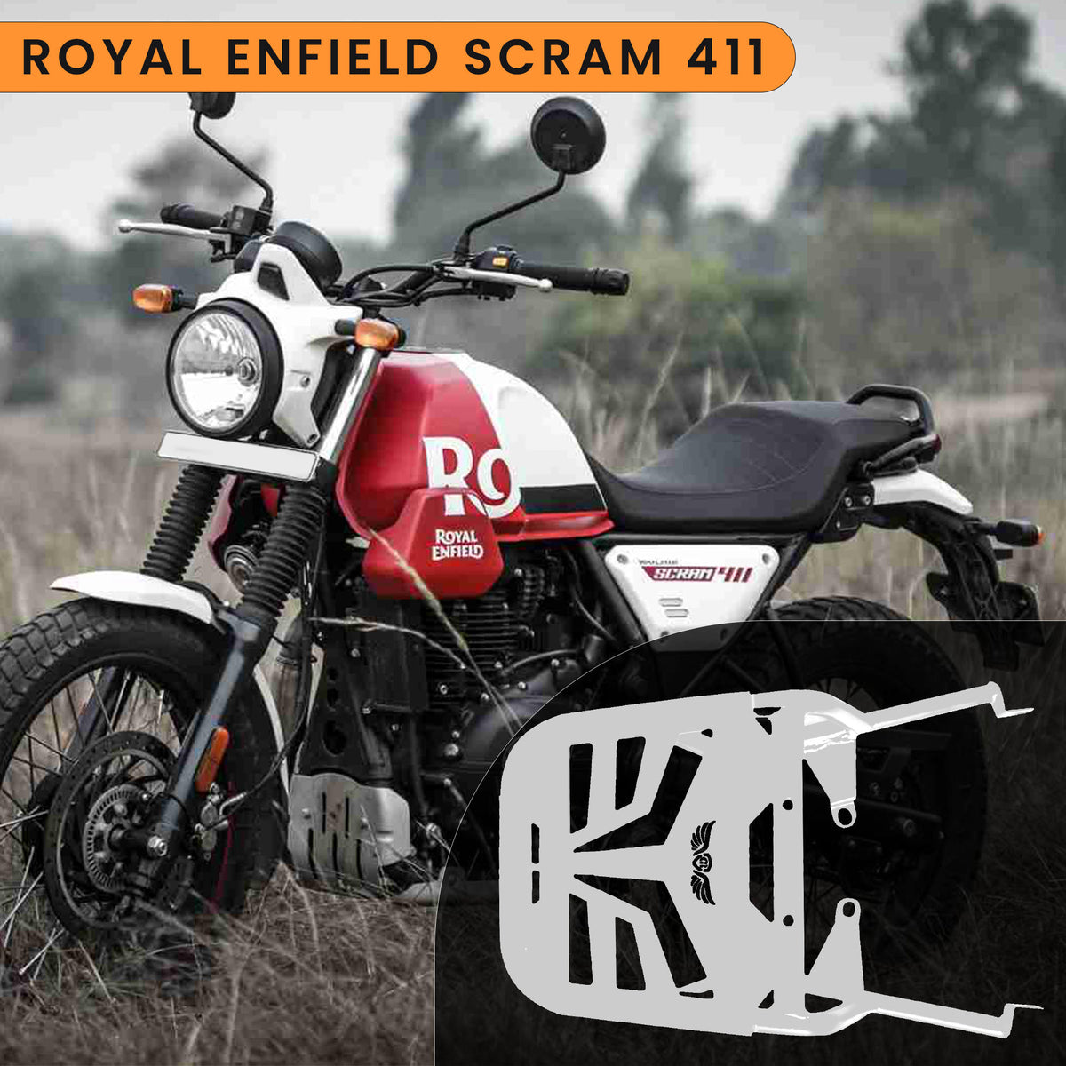 Buy TOP RACK WITH PLATE - Silver for Royal Enfield - SCRAM 411 Online ...